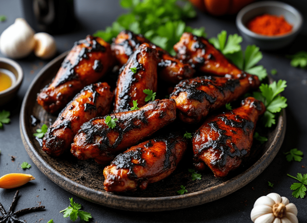 Bat Wings (Balsamic Glazed Chicken Wings) Recipe for Halloween ...