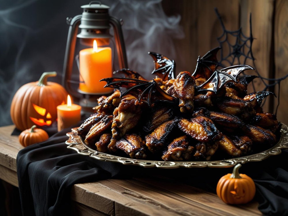 Bat Wings (Balsamic Glazed Chicken Wings) Recipe for Halloween ...