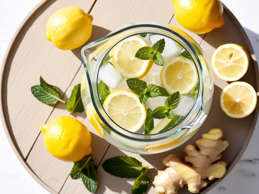 Detox Water with Lemon Ginger and Mint - Satisfy Your Cravings